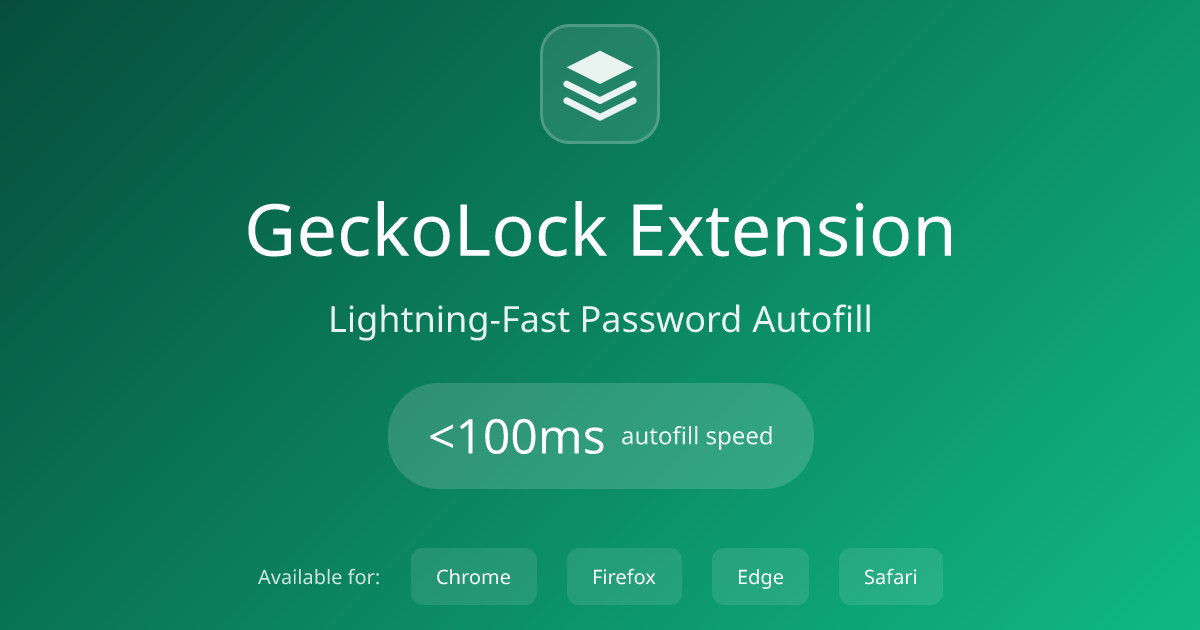 Browser Extension - GeckoLock | Lightning-Fast Password Autofill